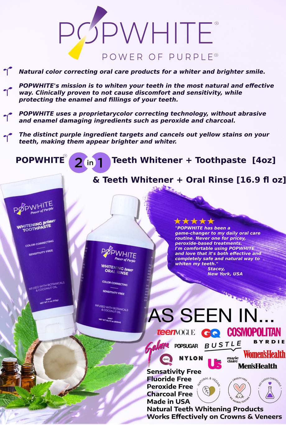 Purple Power Duo | All Natural Teeth Whitening Toothpaste & Oral Rinse